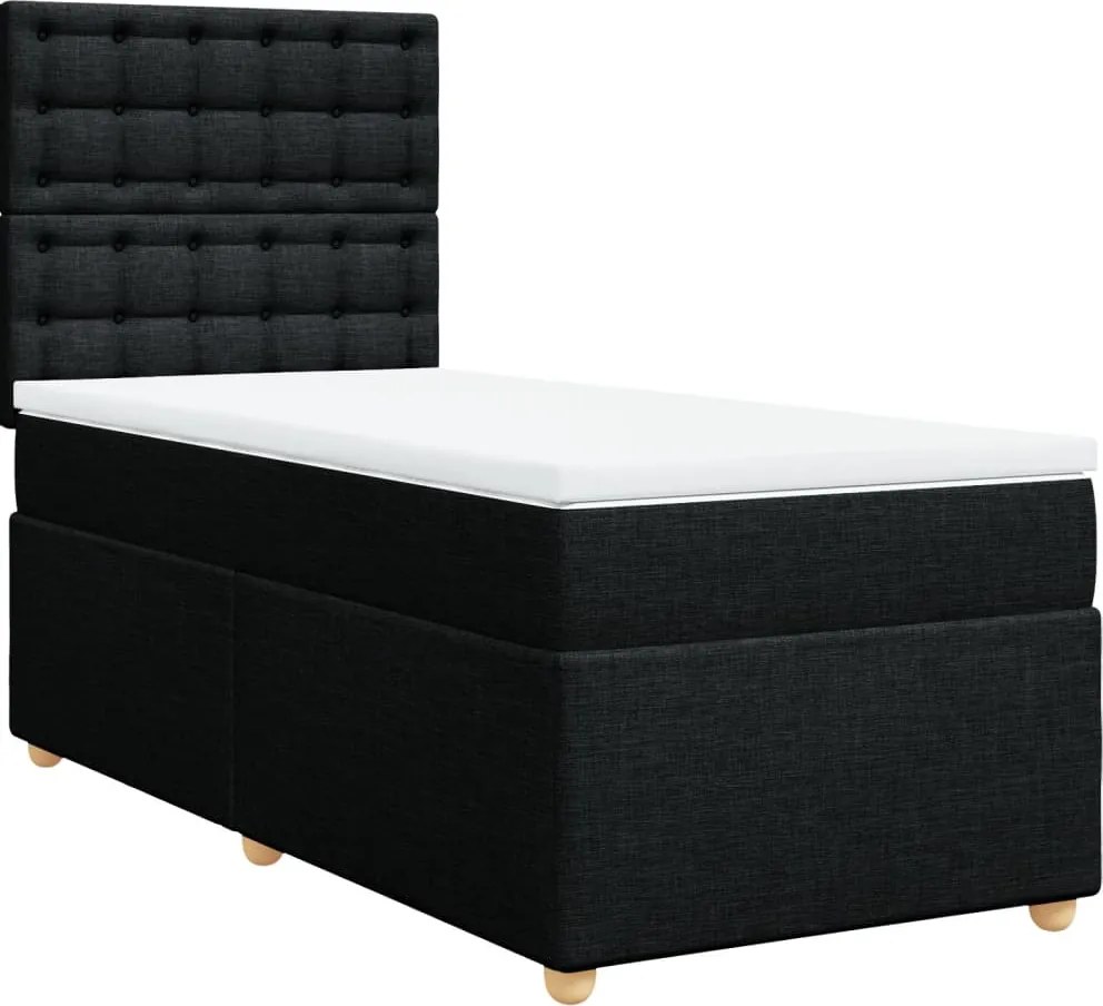 Box spring postel s matrací černá 90x190 cm textil 3293451
