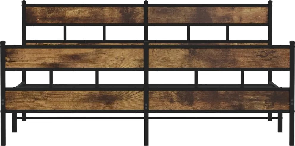 Kovový rám postele bez matrace kouřový dub 180 x 200 cm 3308466