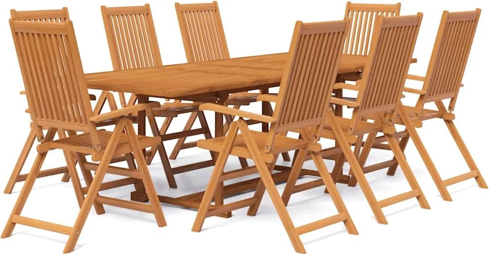 9dílný zahradní jídelní set masivní akáciové dřevo 160-240 cm 3079642