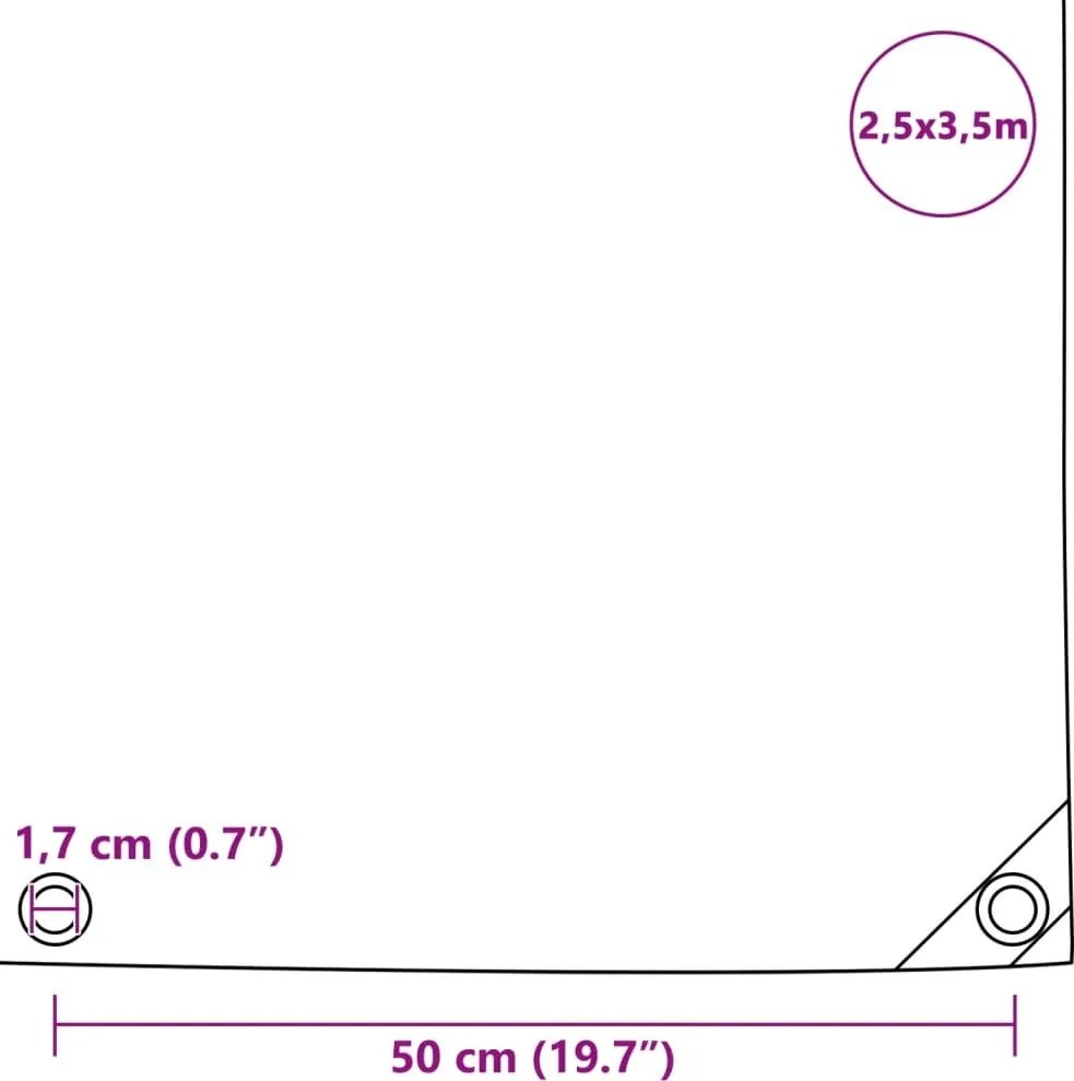 vidaXL Plachta 2,5 x 3,5 m 650 g/m² [144911] Barva: Šedá