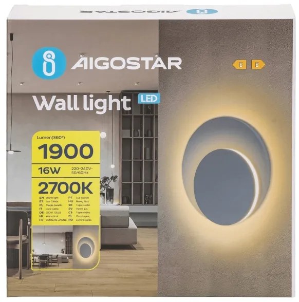 Aigostar - LED Nástěnné svítidlo LED/16W/230V 2700K bílá