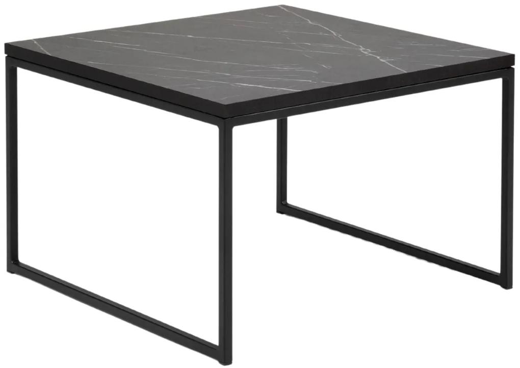 OnaDnes -20% Černý mramorový konferenční stolek MICADONI VELD 50 x 50 cm