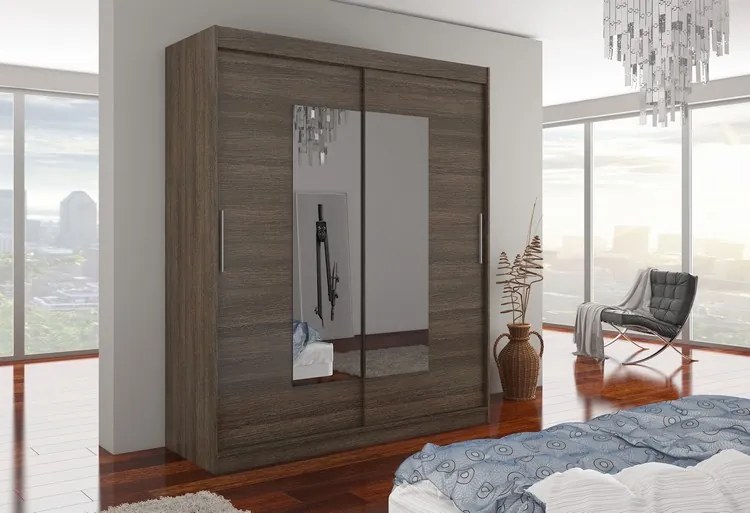 ADRK Furniture Posuvná skříň s zrcadlem ROSETTE 180 ADRK-SW-ROS-CH-180