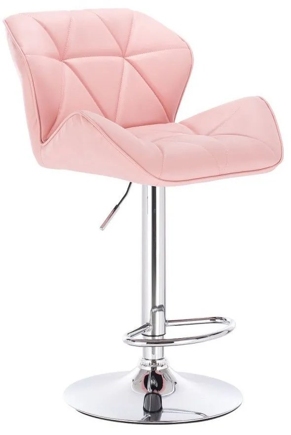 LuxuryForm DESIGN Barová židle MILANO na stříbrné kulaté podstavě - růžová