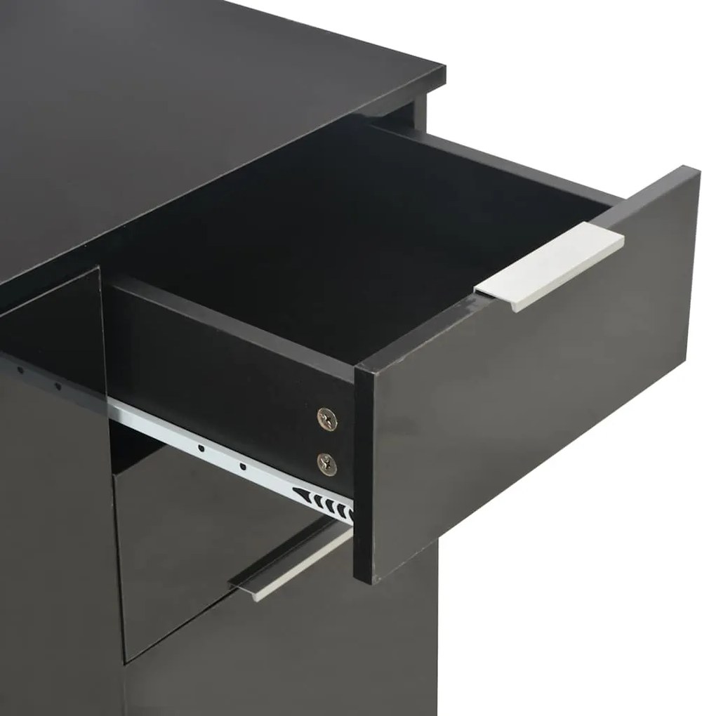 Příborník černý s vysokým leskem 71x35x80 cm kompozitní dřevo 283716