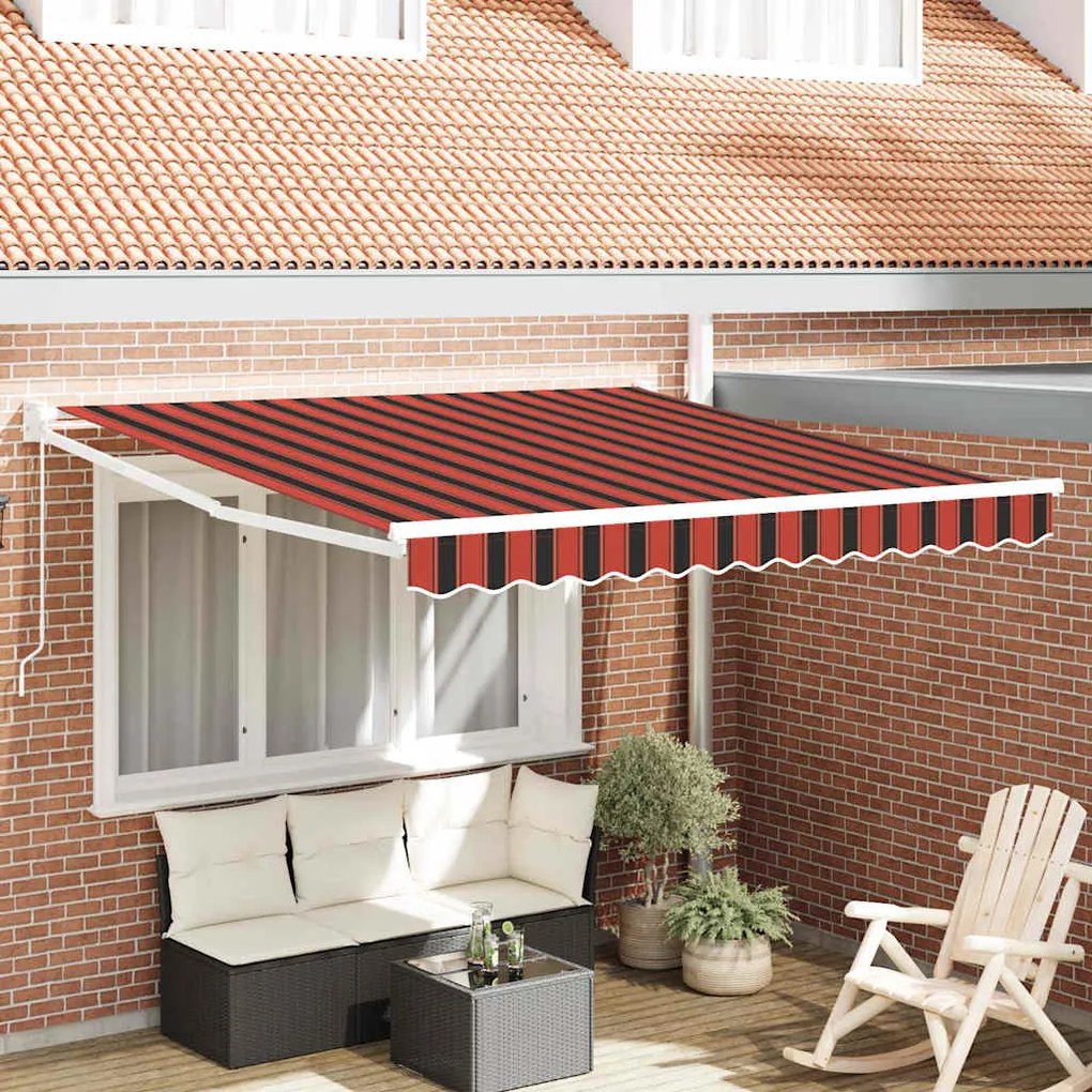 Stahovací markýza Oranžová a hnědá 350 x 250 x 165 cm 3330233