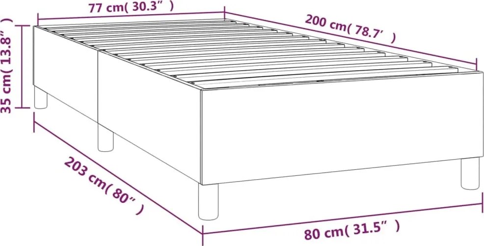 vidaXL Rám postele 80x200 cm samet [3121087] Barva: Černá