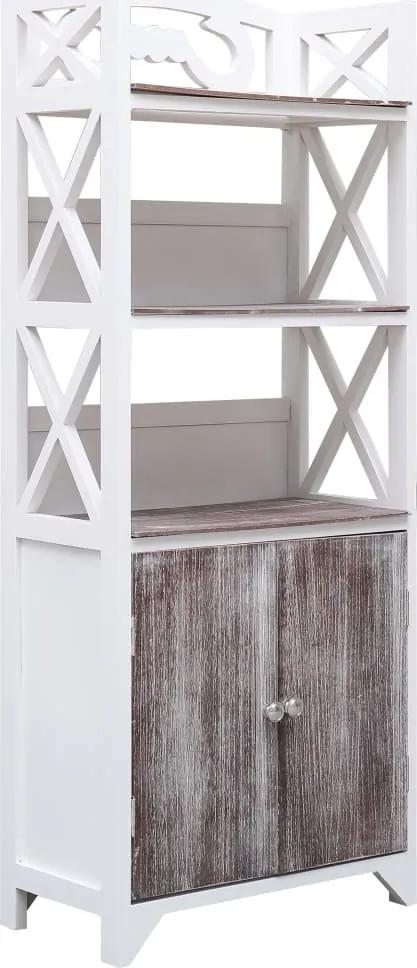 vidaXL Koupelnová skříňka 46 x 24 x 116 cm dřevo pavlovnie [284107] Barva: Bílo-šedá