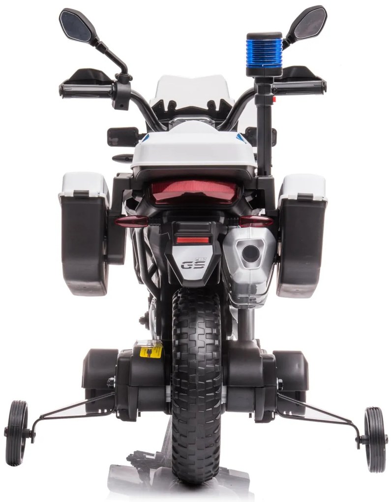 Dětská elektrická motorka BestBerg BBCC-80W – BMW F 850 GS / nosnost 30 kg / Li-Ion baterie / policie