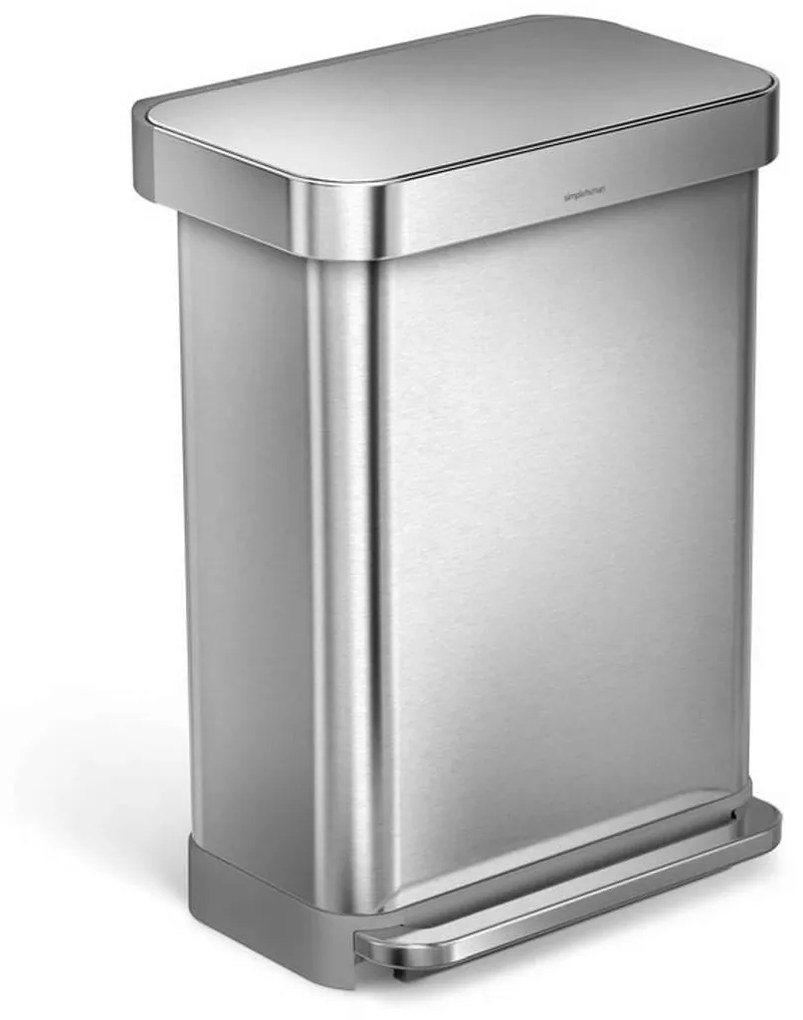 Simplehuman - Odpadkový koš 55 l, s kapsou na sáčky, nerez CW2023