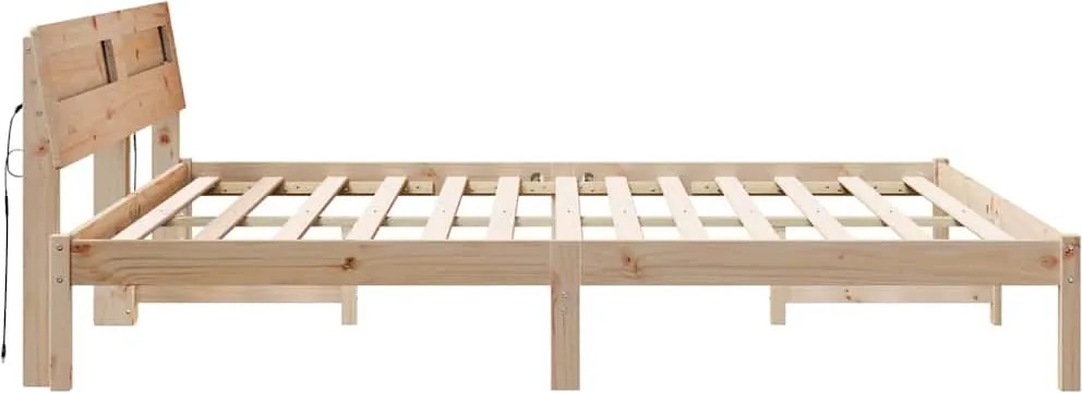 Rám postele s čelo Hnědá 200 x 200 cm Masivní borové dřevo 3385742