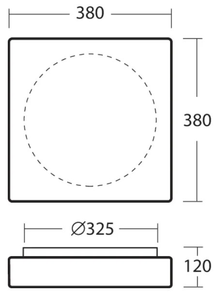 Osmont 42310 Lina 6, stropní/nástěnné svítidlo, 2x75W E27, opálové sklo, 38x38cm