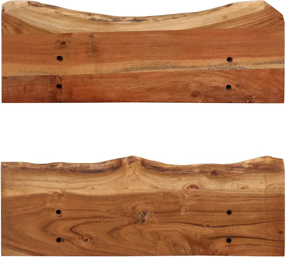 Nástěnné police 2 ks 60 x 20 x 18 cm masivní akáciové dřevo 247927