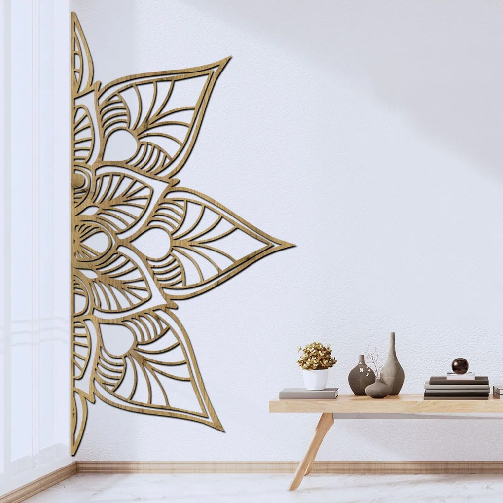 dřevo života Dřevěná mandala k posteli KVET Zvolte rozměr (cm): 140x72, Zvolte barvu dekoru: Bílá