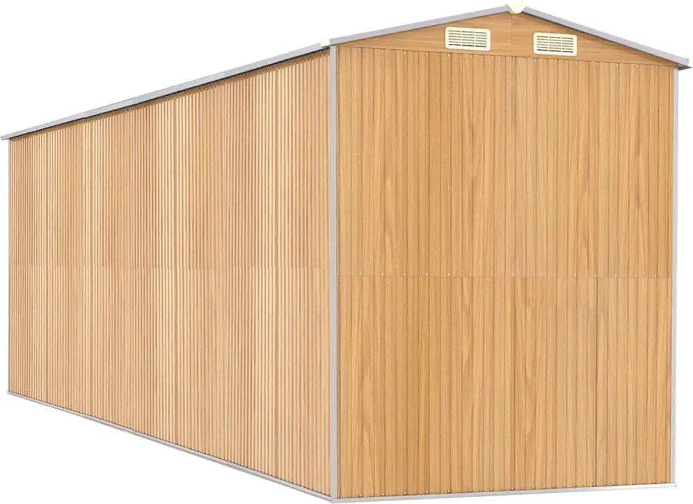 Zahradní kůlna světle hnědá 192x606x223 cm pozinkovaná ocel 3147476