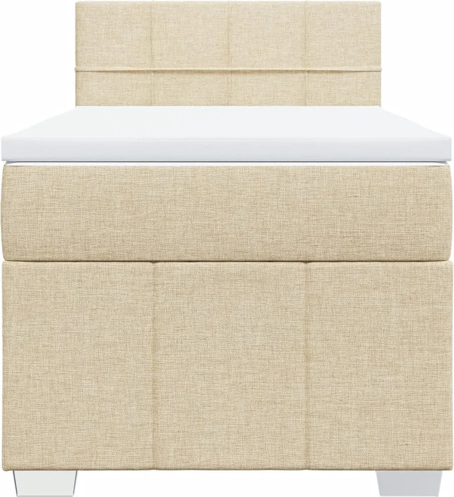 Box spring postel s matrací krémová 90x200 cm textil 3286956