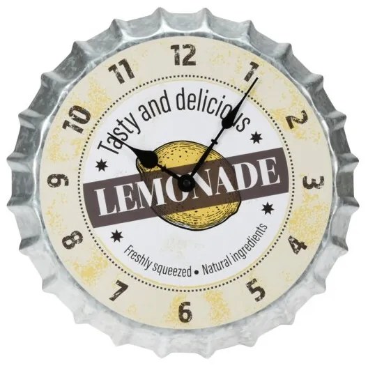 SEGNALE Hodiny nástěnné designové kov 35 cm LEMONADE KO-Y36200690lemo