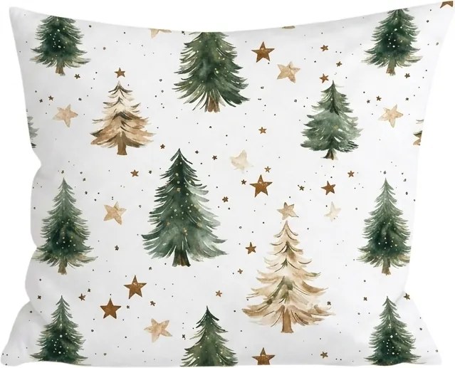 Bavlněný povlak na polštář CHRISTMAS FOREST 45x45 cm, barevný