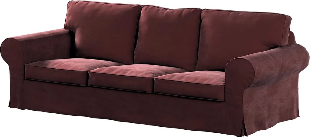 Potah na pohovku IKEA Ektorp 3-místná, rozkládací STARÝ MODEL PIXBO barva červená látka lesklé, sametová