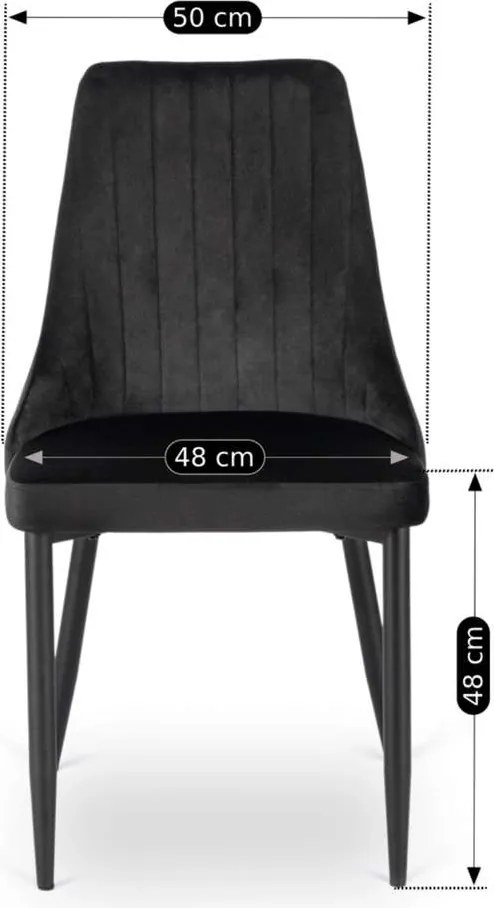 Jídelní židle Deko Velvet, černá