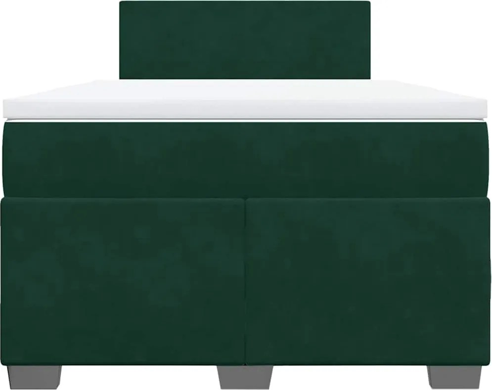 Box spring postel s matrací tmavě zelená 120x190 cm samet 3288555