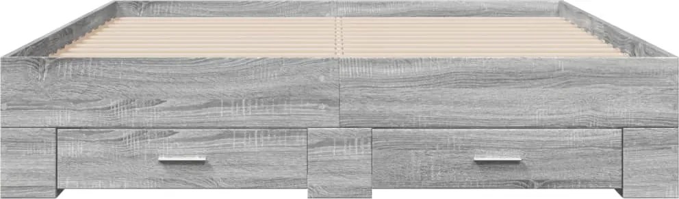 Rám postele se zásuvkami šedý sonoma 140 x 200 cm kompozit 3280389