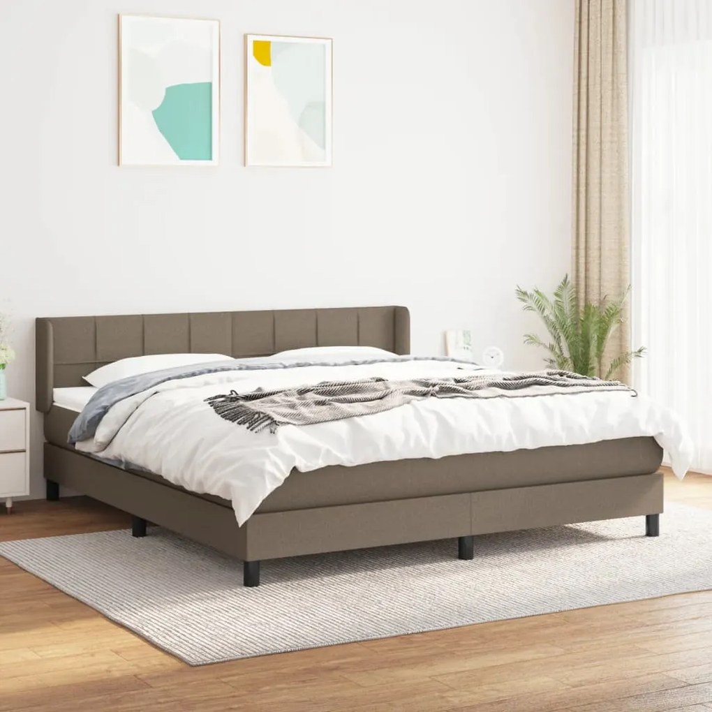 Box spring postel s matrací taupe 180x200 cm textil 3129733