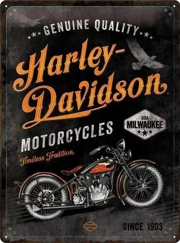 Plechová cedule Harley-Davidson - Timeless Tradition, (30 x 40 cm)