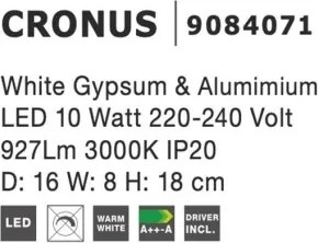 Nástěnné LED svítidlo NOVA LUCE CRONUS 10W 3000K 9084071