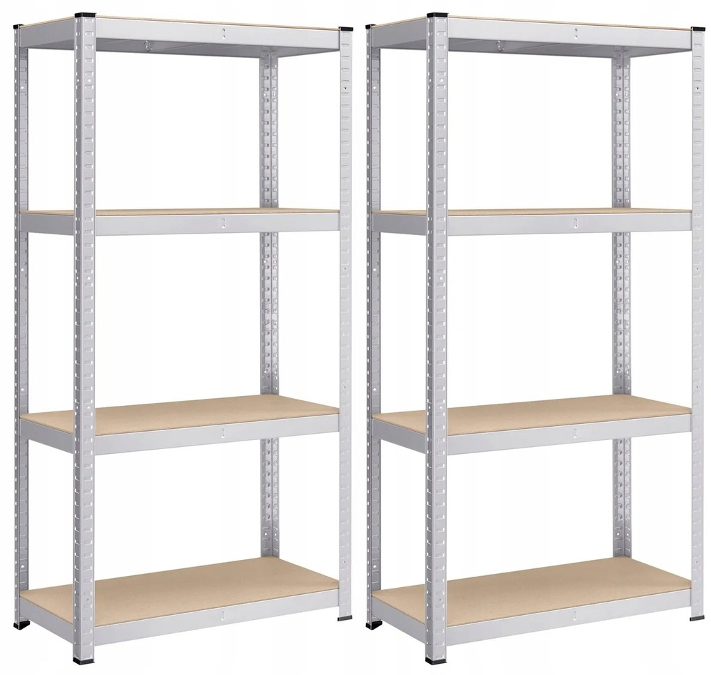 Sada regálů Regmet 2 ks 160 cm hnědá/stříbrná