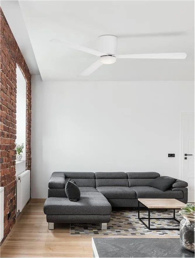 NV 9952325 Stropní ventilátor DELL tělo z hliníku matná bílá 3ABS dřevěné listy - NOVA LUCE