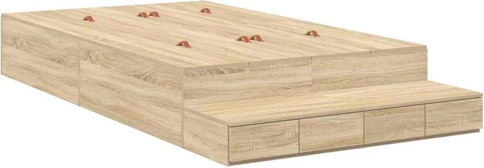 Rám postele s úložným prostorem se zásuvkou Sonoma dub 120 cm 3335631