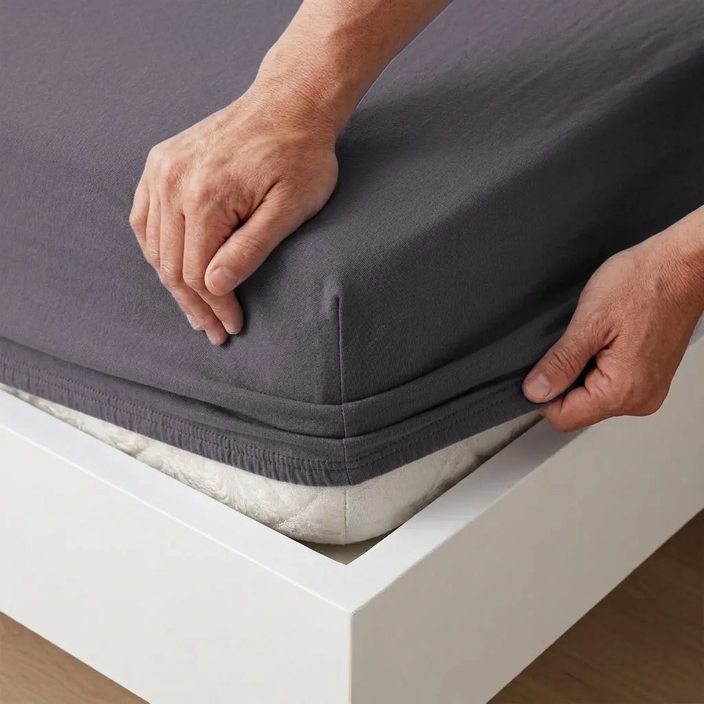 4Home Jersey prostěradlo IDEAL antracit, 140–160 x 200 cm, 140–160 x 200 cm