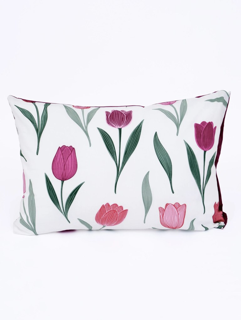 MK Lůžkoviny Bavlněný povlak na polštář Renforcé 50 x 70 cm - Květy tulipánů fialové