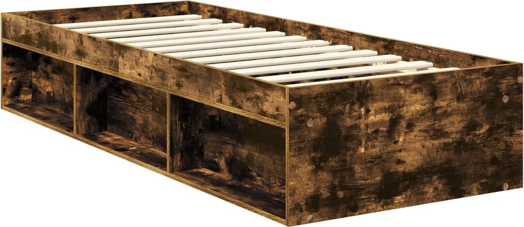 Rám postele s čelo Kouřový dub 75 x 190 cm Kompozitní dřevo 3407944