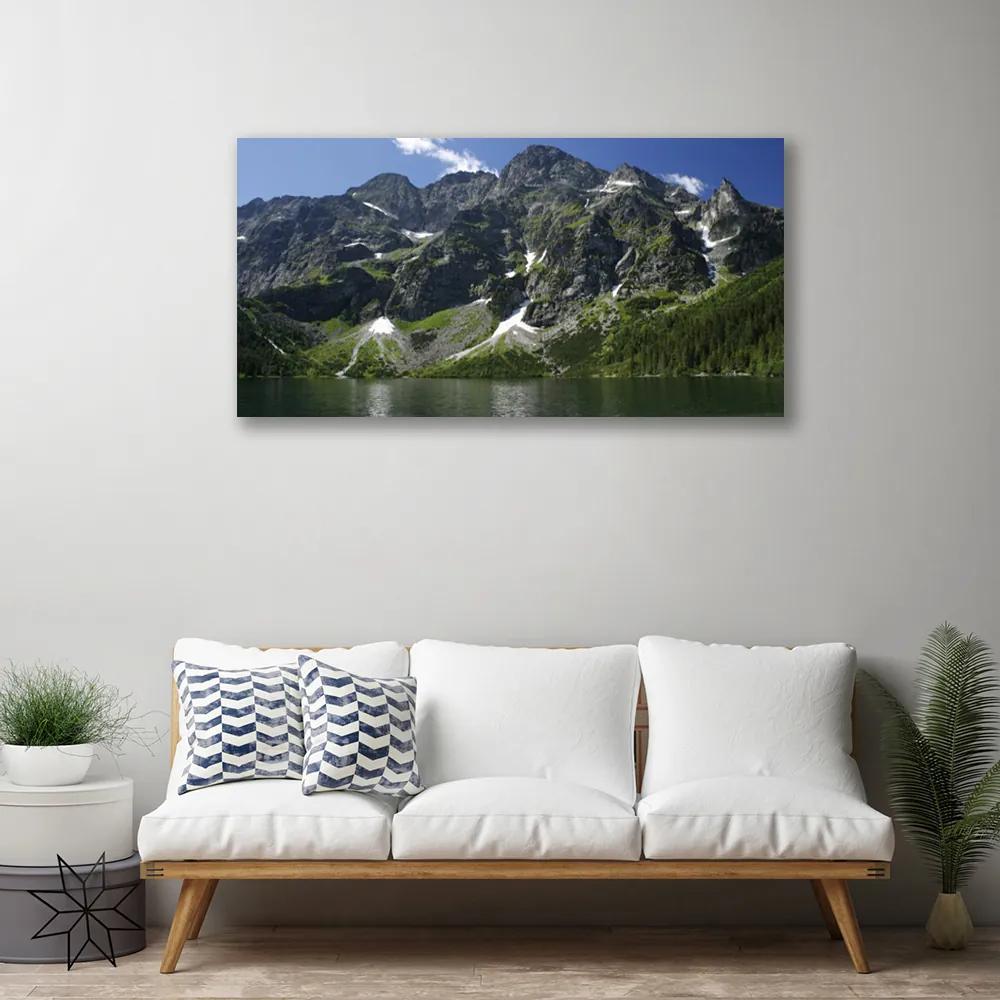 Obraz na plátně Hory Jezero Les Krajina 140x70 cm