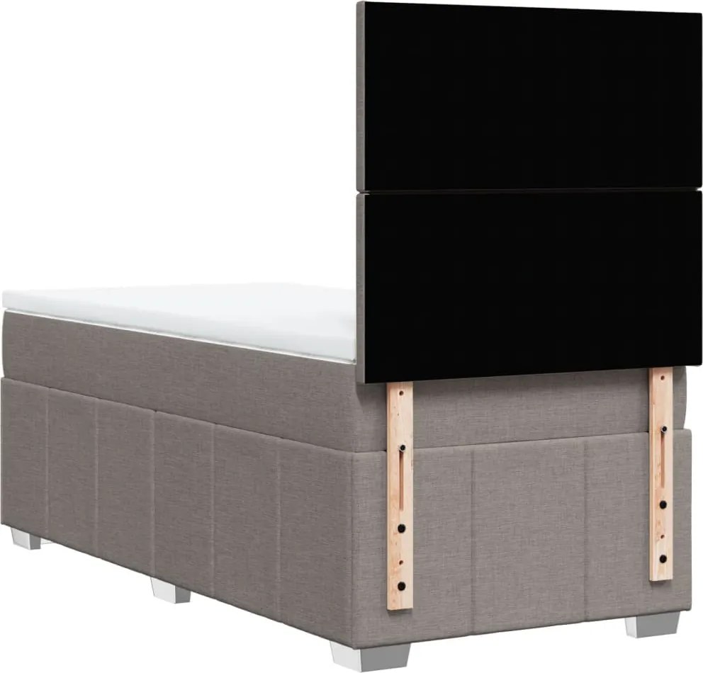 Box spring postel s matrací taupe 100 x 200 cm textil 3291576