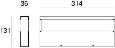 Linea Light CA038DBBWDI Regolo V2 320 Mono, černé nástěnné svítidlo, LED 26W 3000K, šířka 31,4cm