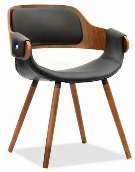 design4life Jídelní židle RAMOS ořech, černá