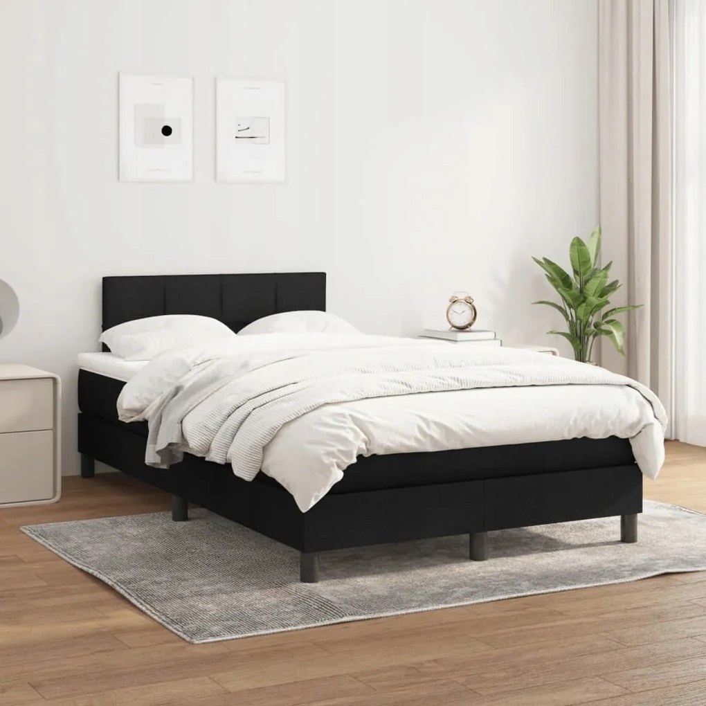 Box spring postel s matrací černá textil černá
