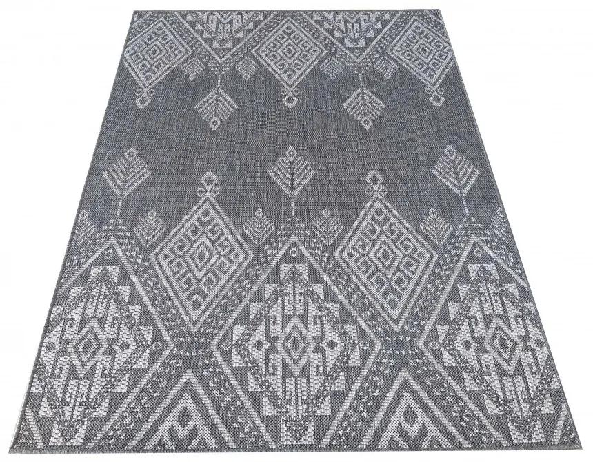 Unikátní skandinávský koberec do obývacího pokoje šedé barvy Šířka: 120 cm | Délka: 170 cm