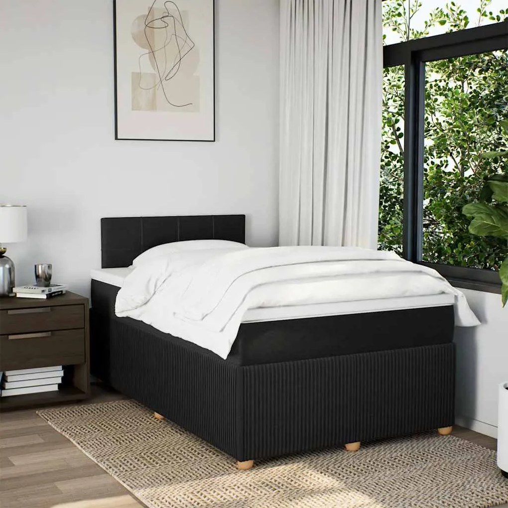 Box spring postel s matrací černá 120x200 cm textil 3289725