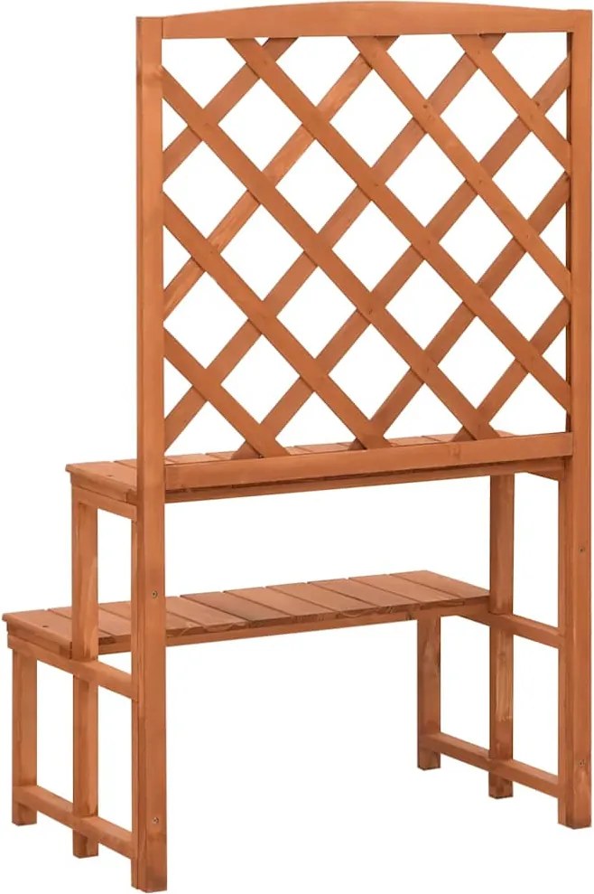 Stojan na květiny s treláží 70 x 42 x 115 cm masivní jedle 316413