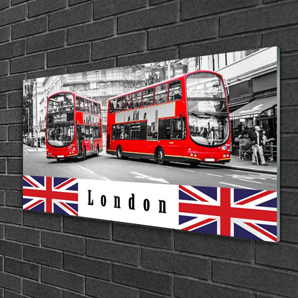 Obraz na skle Londýn Autobus Umění 120x60 cm