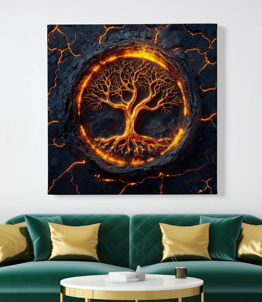 Obraz na plátně - Strom života Lava Grande FeelHappy.cz Velikost obrazu: 60 x 60 cm