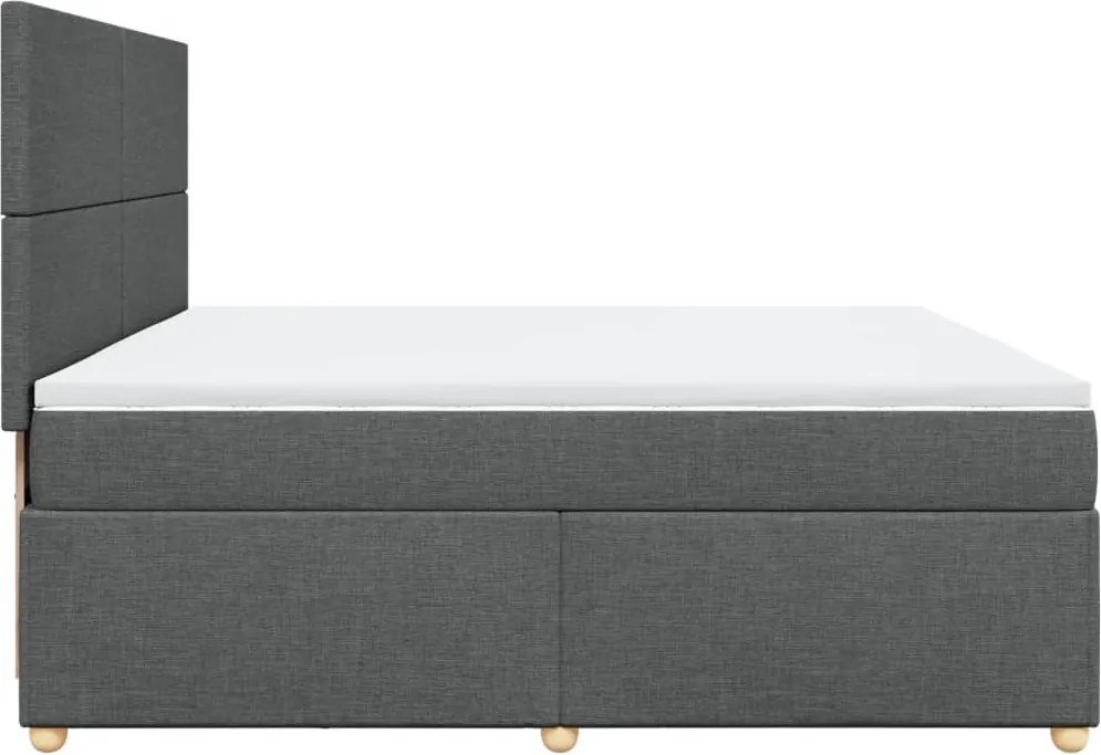 Box spring postel s matrací tmavě šedá 200x200 cm textil 3293681