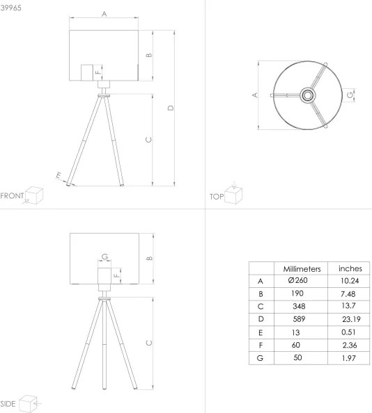 Eglo 39965 - Stolní lampa TORTOLA 1xE27/40W/230V černá/zlatá