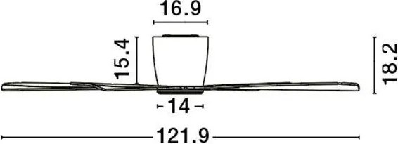 NV 9952330 Stropní ventilátor DELL tělo z hliníku matná černá 3ABS dřevěné listy - NOVA LUCE