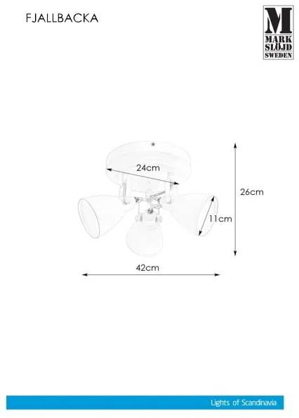 Markslöjd 108083 - Koupelnové bodové svítidlo FJÄLLBACKA 3xG9/20W/230V IP44 bílá