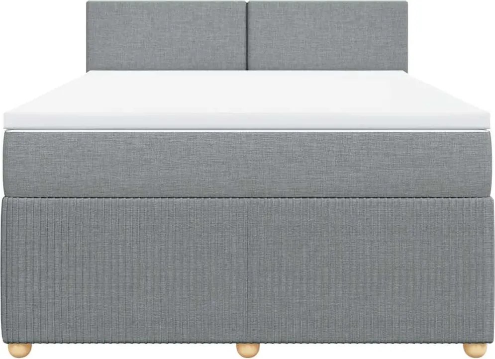 Box spring postel s matrací světle šedá 140 x 190 cm textil 3287444